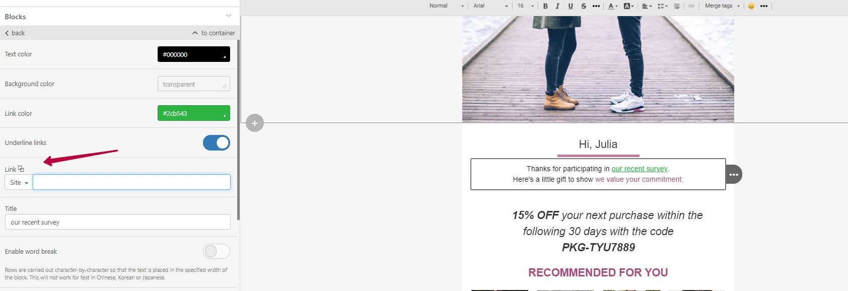 How to Add Anchor Links and Hyperlinks to Emails in a Drag-and-Drop Editor | Blog
